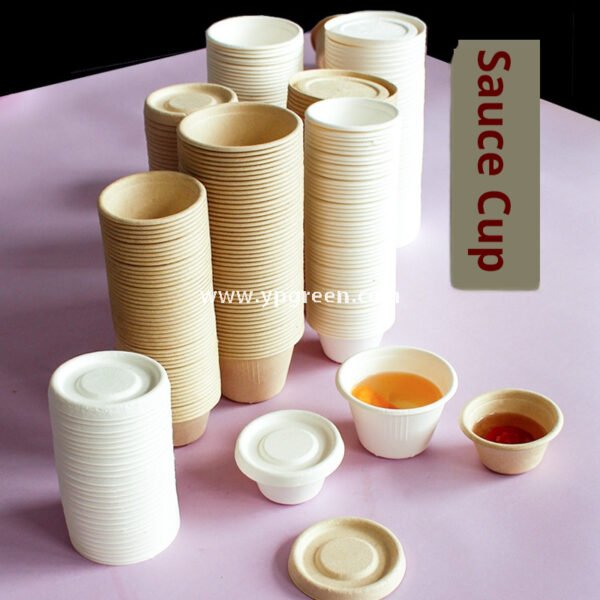 Compostable Pulp Sauce Cup – Disposable Salad & Condiment Container for ...