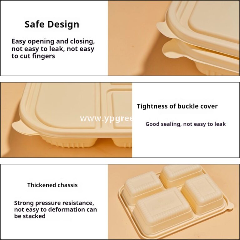 Compostable Cornstarch Meal Box – 3/4/5/6 Compartments Disposable Lunch ...