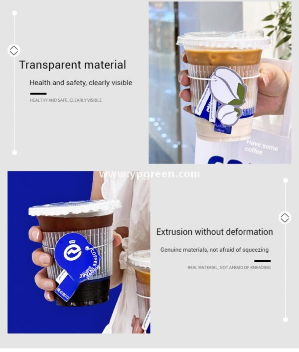 Blue Coffee Cup | Embossed Paper Cup | 190mm Slanted Rim + PLA Straw ...